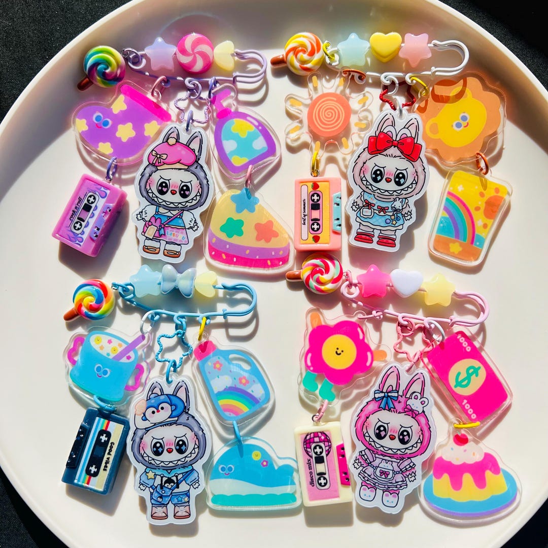 Labubu Popmart Large Decor Pin Shakeable Shaker Charms - Etsy