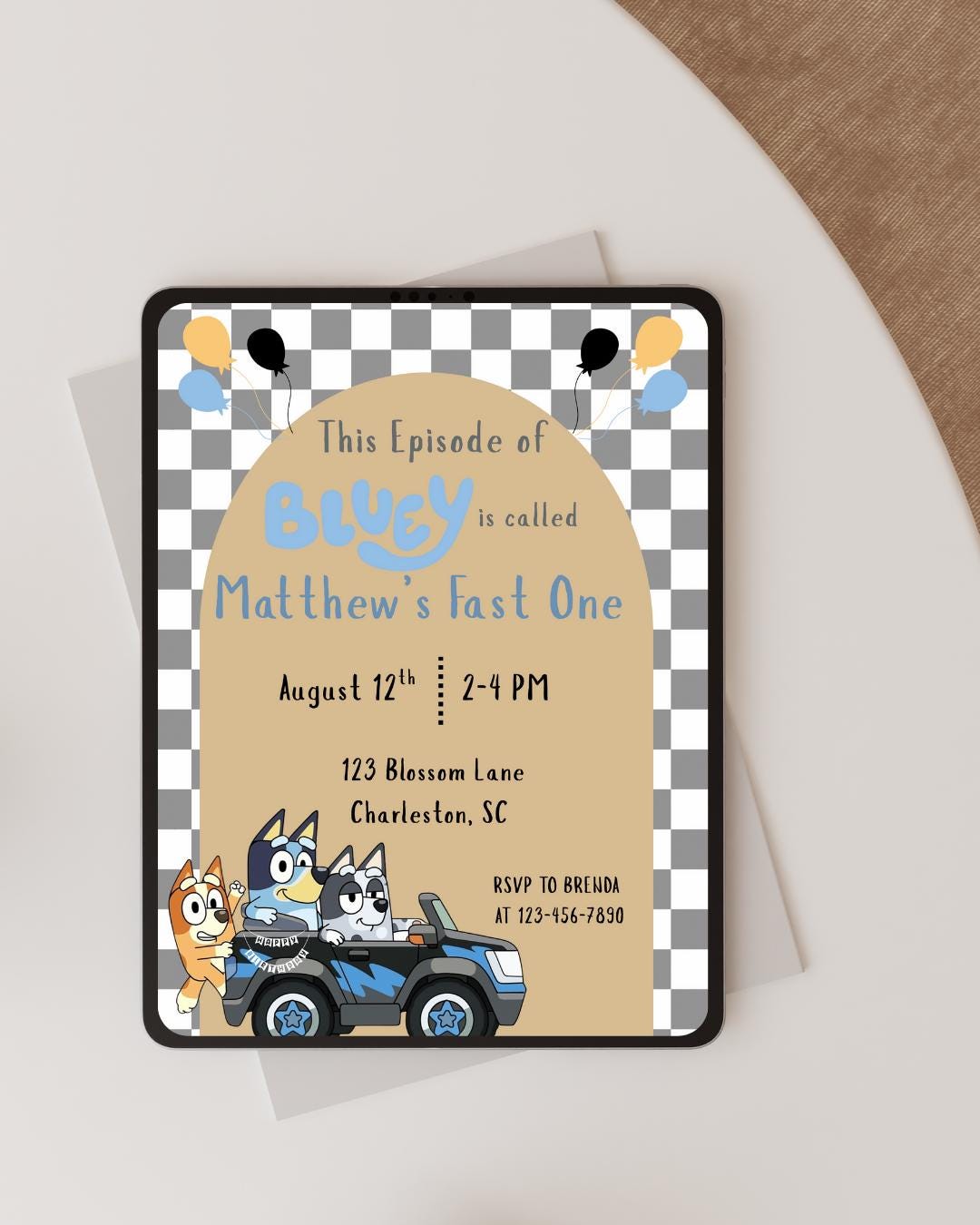 Bluey Fast ONE, Birthday Invitation - Etsy