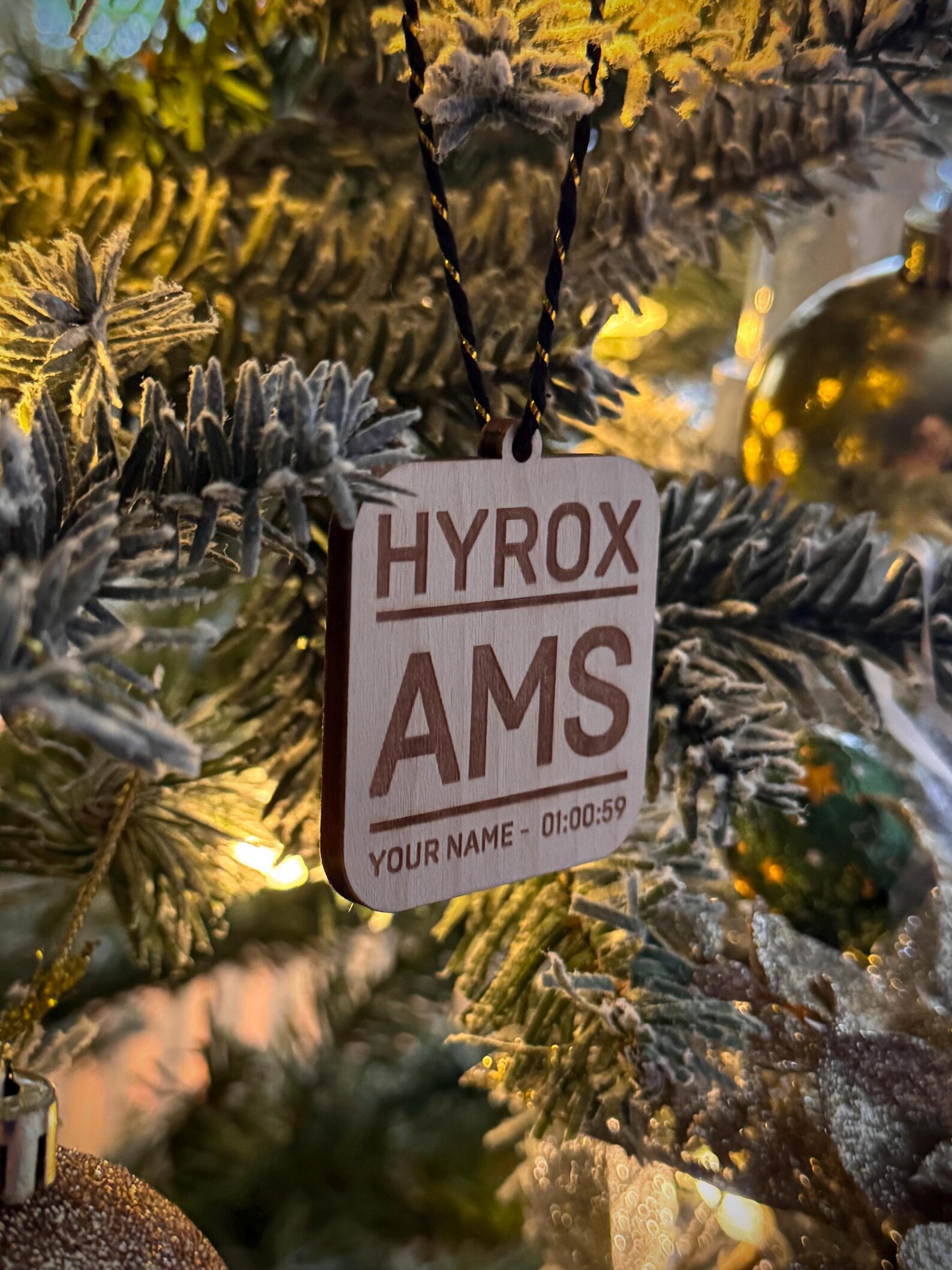 HYROX PATCH STYLE | Christmas Decoration | Black and Yellow String - Etsy