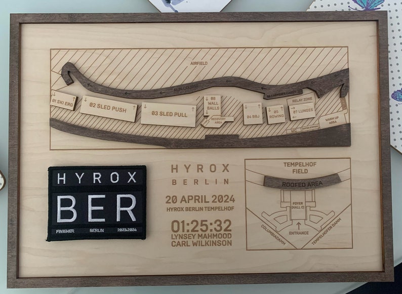HYROX VENUE FRAME - Custom Wooden Venue Map of Any Hyrox Course With ...