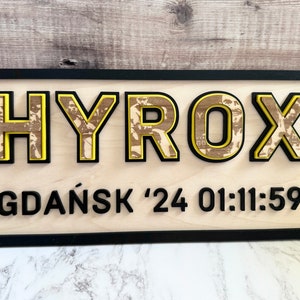 Personalised Hyrox Photo Frame: Engraved Maple Plywood, Event Keepsake ...