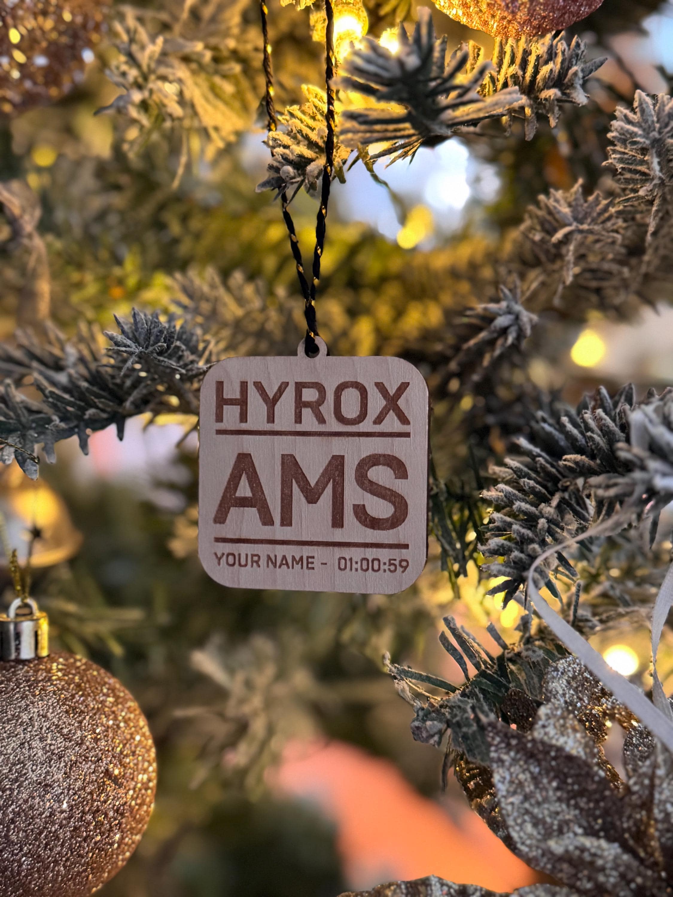 HYROX PATCH STYLE | Christmas Decoration | Black and Yellow String - Etsy