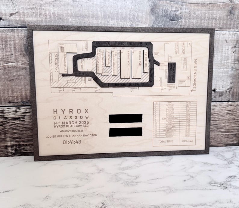 Custom Hyrox Venue Map: Personalised Wooden 3D Course Frame - Etsy