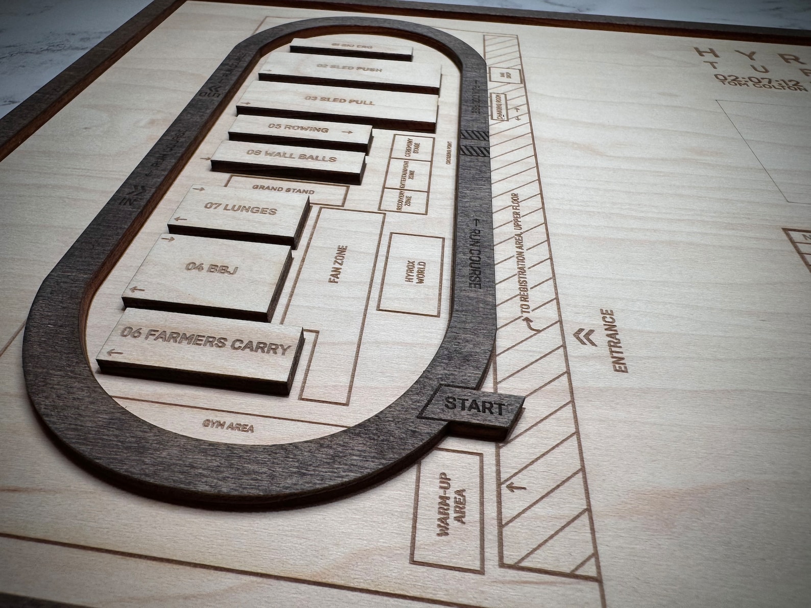 HYROX VENUE FRAME - Custom Wooden Venue Map of Any Hyrox Course With ...