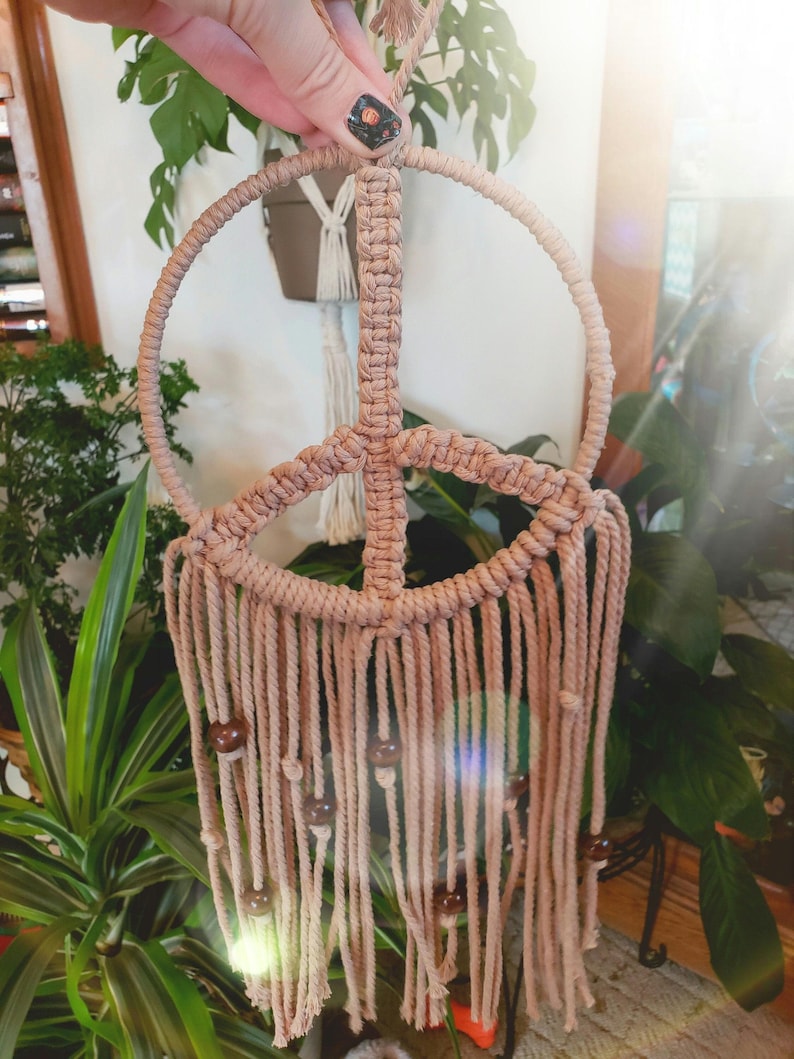 Macrame Peace Sign - Hippie Decor - Home Decor - Wall Hanging - Boho ...