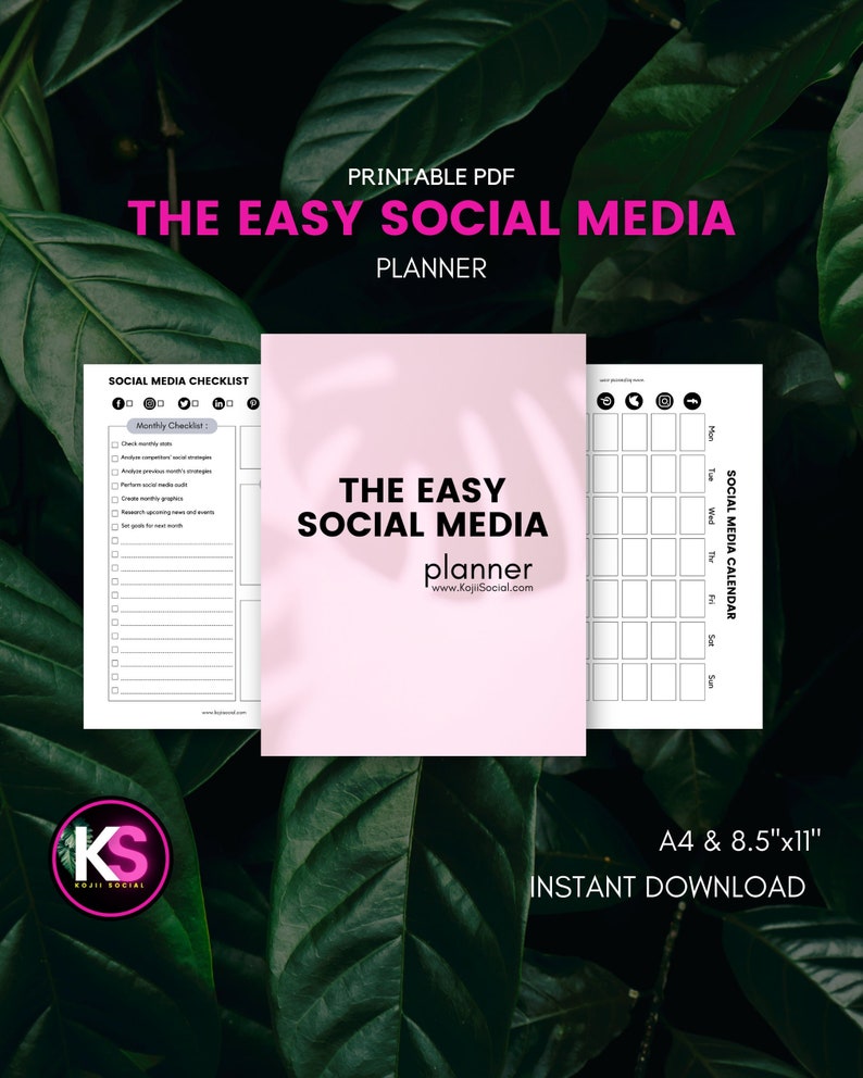 Printable Easy Social Media Planner - Etsy
