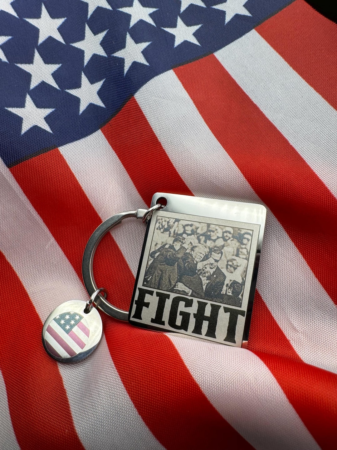 Trump Keychain, Stainless Steel Trump Keychain, Trump 2024, God Bless ...