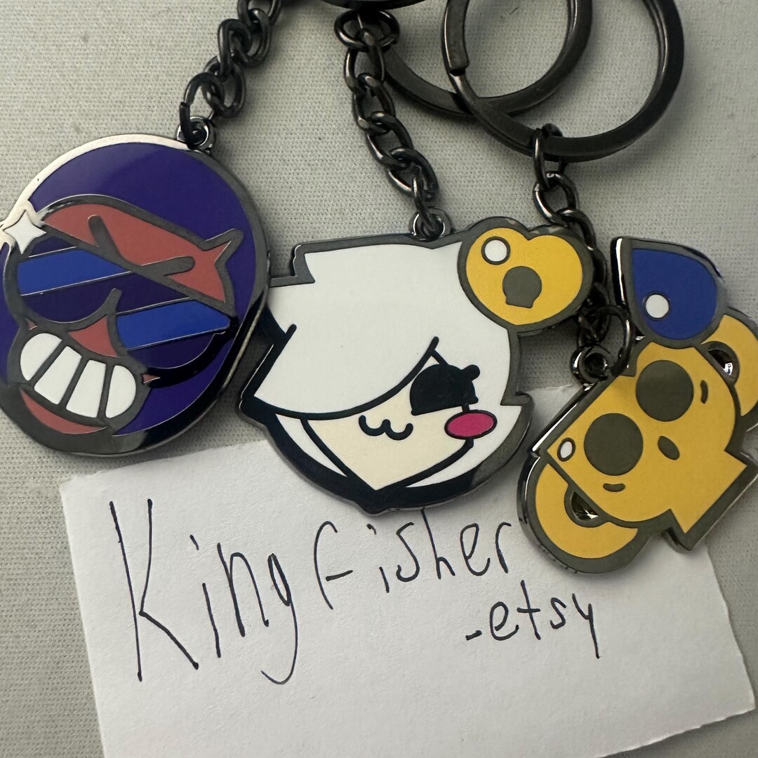 Colette, Brock, Trophy Brawl Stars Keychain Pin Merchandise Cute Metal ...