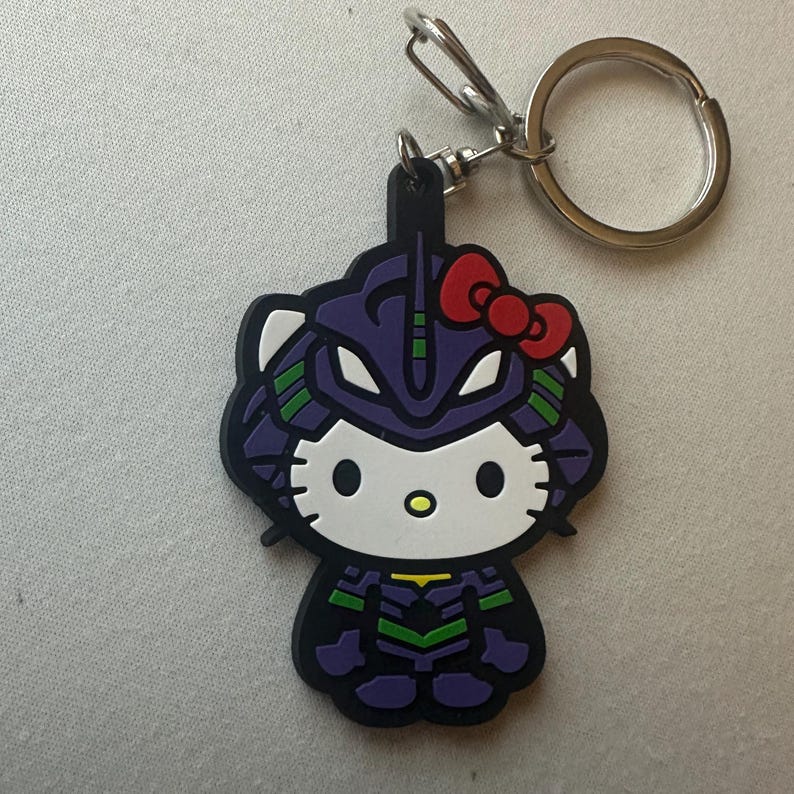 Evangelion Hello Kitty Keychain 3in Spear of Longinus 5in Keychain ...