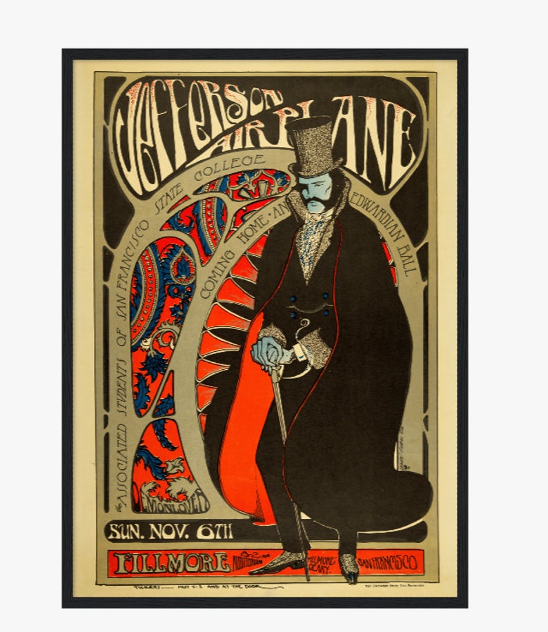 Jefferson Airplane Vintage Poster Psychedelic Rock - Etsy