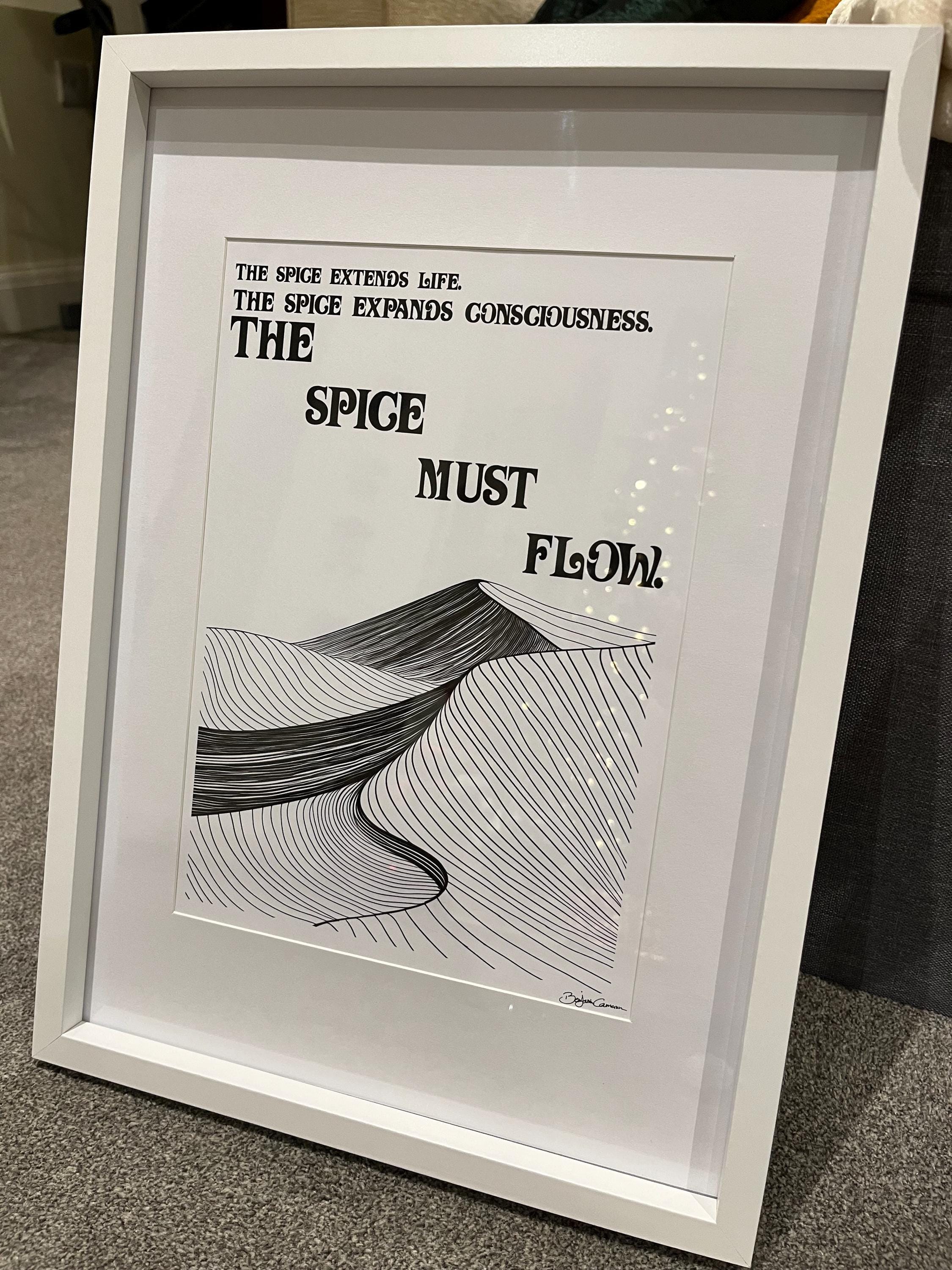 The Spice Must Flow, Dune Print, Famous Book Quote, Sci-fi, Fear is the ...