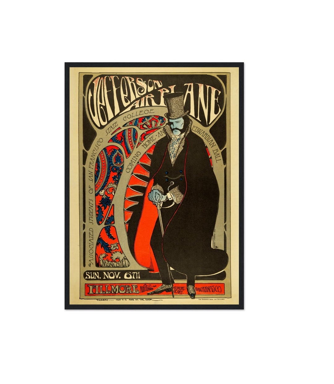 Jefferson Airplane Vintage Poster Psychedelic Rock - Etsy