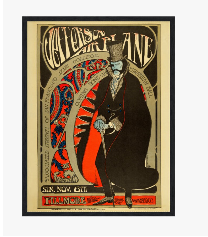 Jefferson Airplane Vintage Poster Psychedelic Rock - Etsy