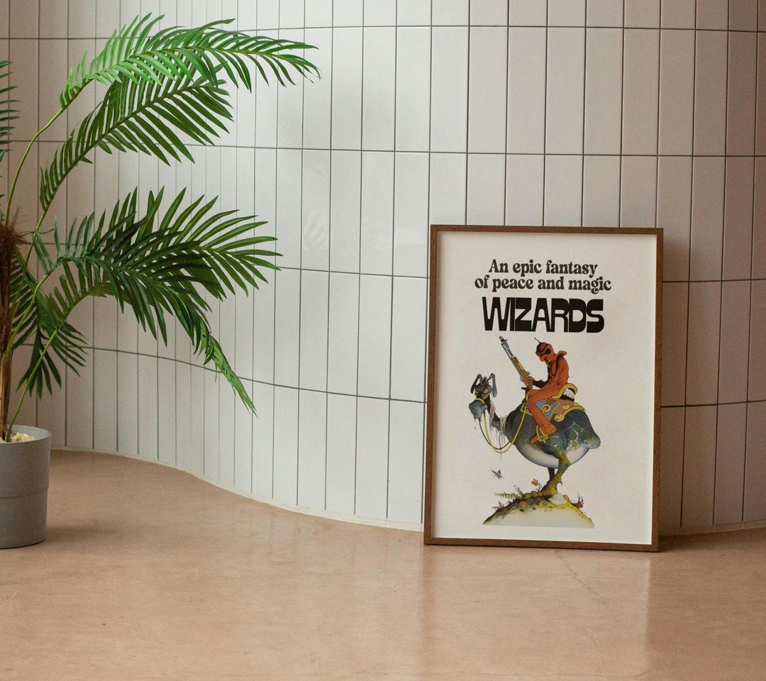 Wizard Print, Cartoon, 1977, 1970s Animation, Peace, Wall Hanging, Art ...