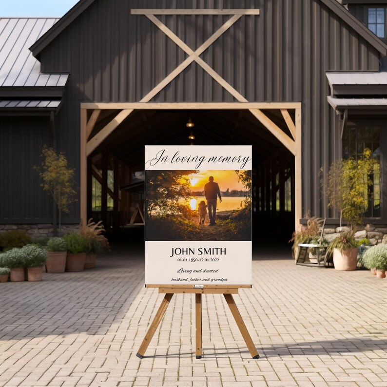 Funeral Poster Sign Editable Printable Digital Template in - Etsy Australia