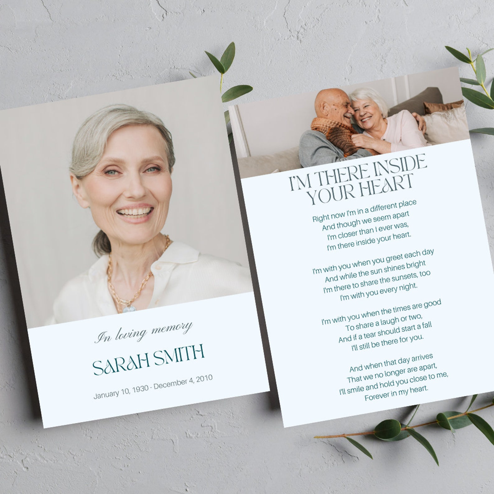 Funeral Prayer Card Template Digital Funeral Program - Etsy