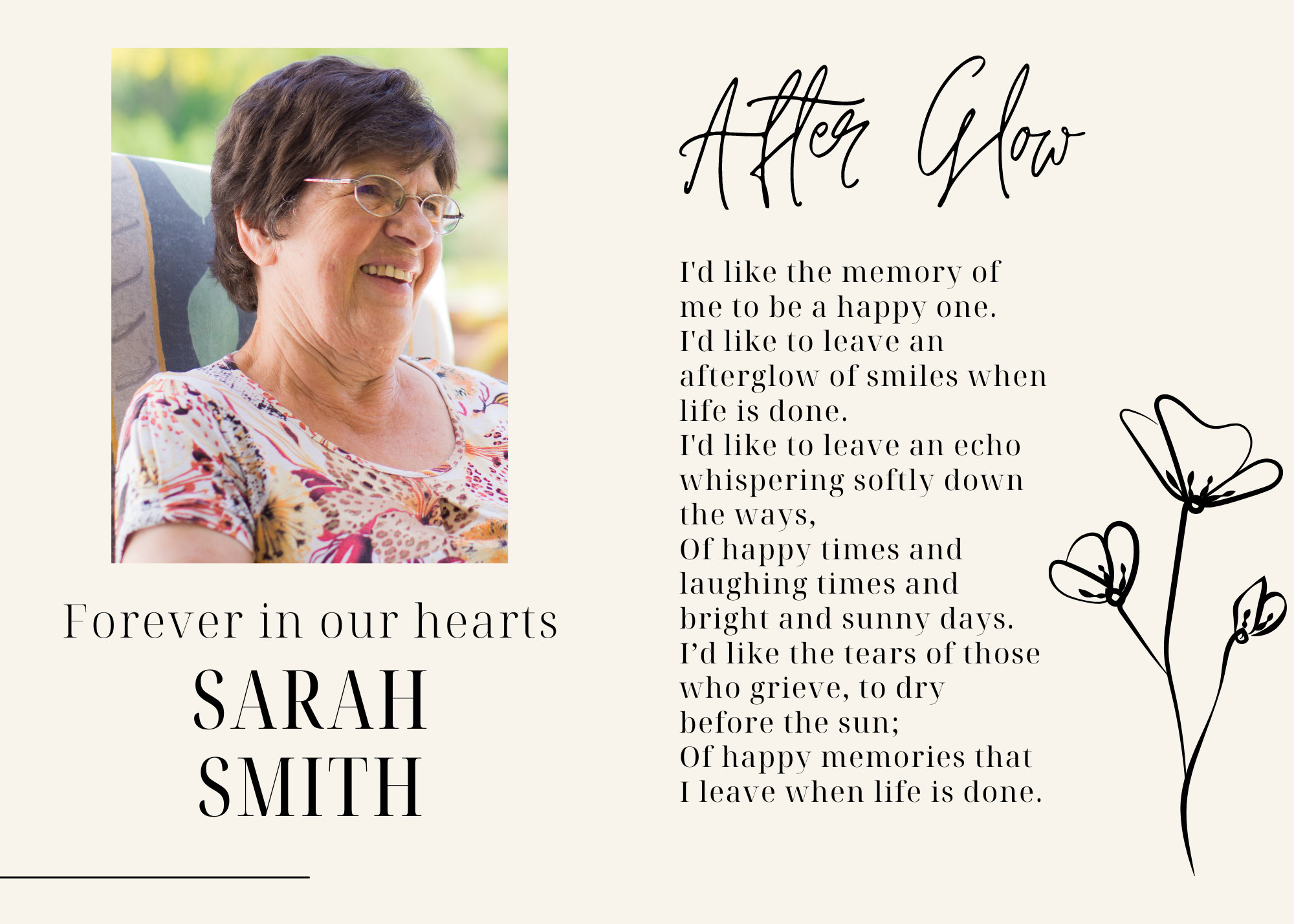 Funeral Poem Card Digital Template, Editable Funeral Program, Prayer ...