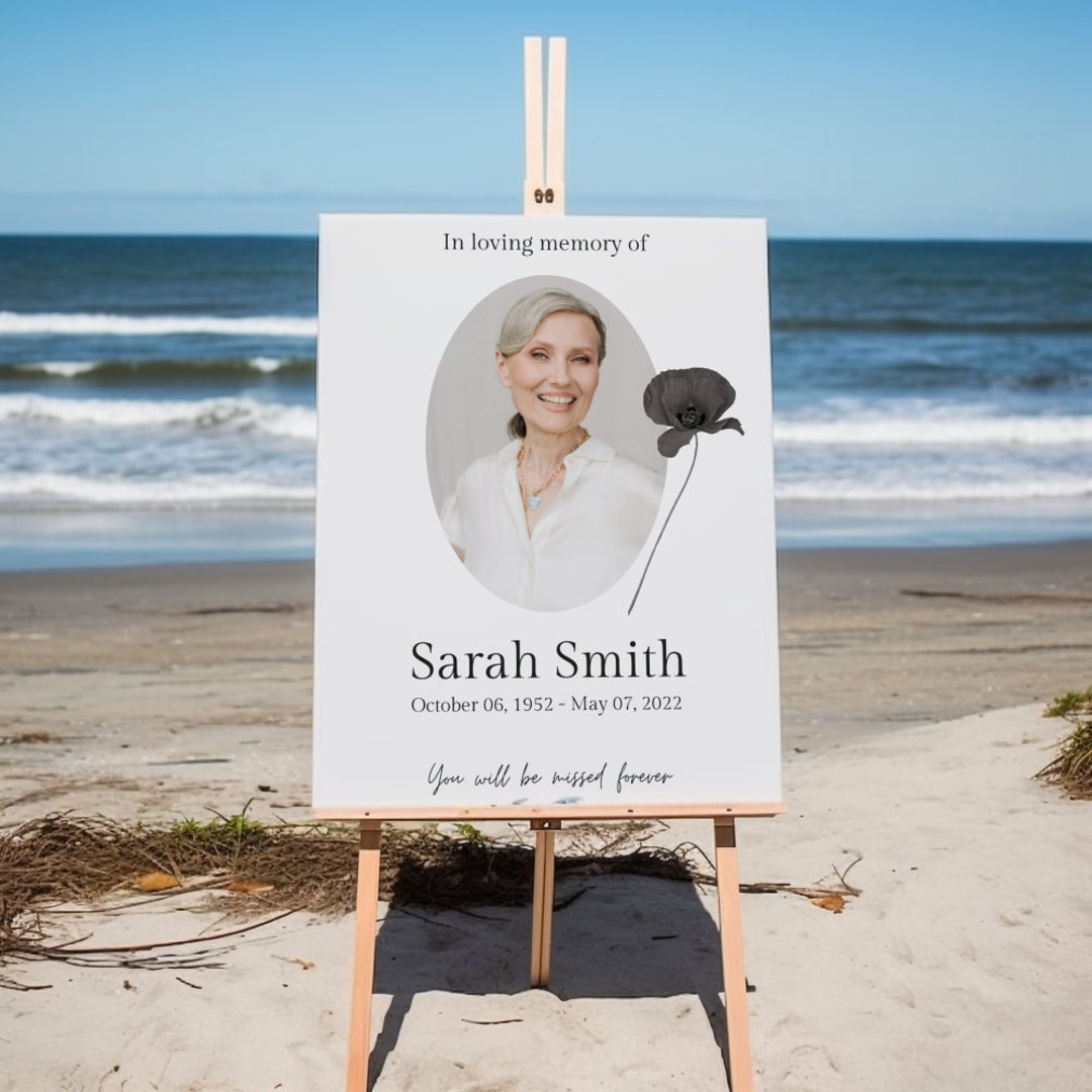 Digital Template Funeral Sign, Funeral Welcome Sign, Memorial Poster ...