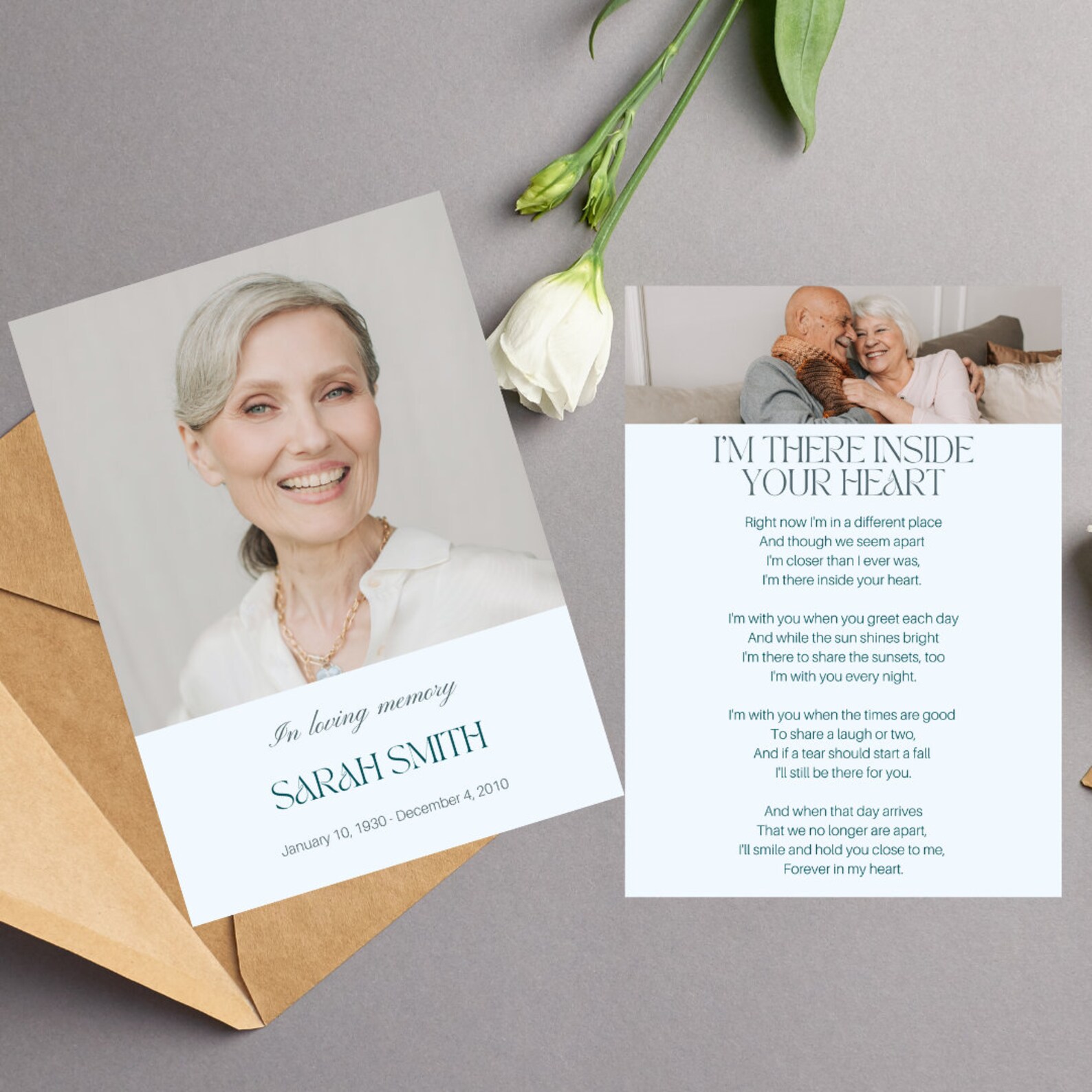 Funeral Prayer Card Template Digital Funeral Program - Etsy