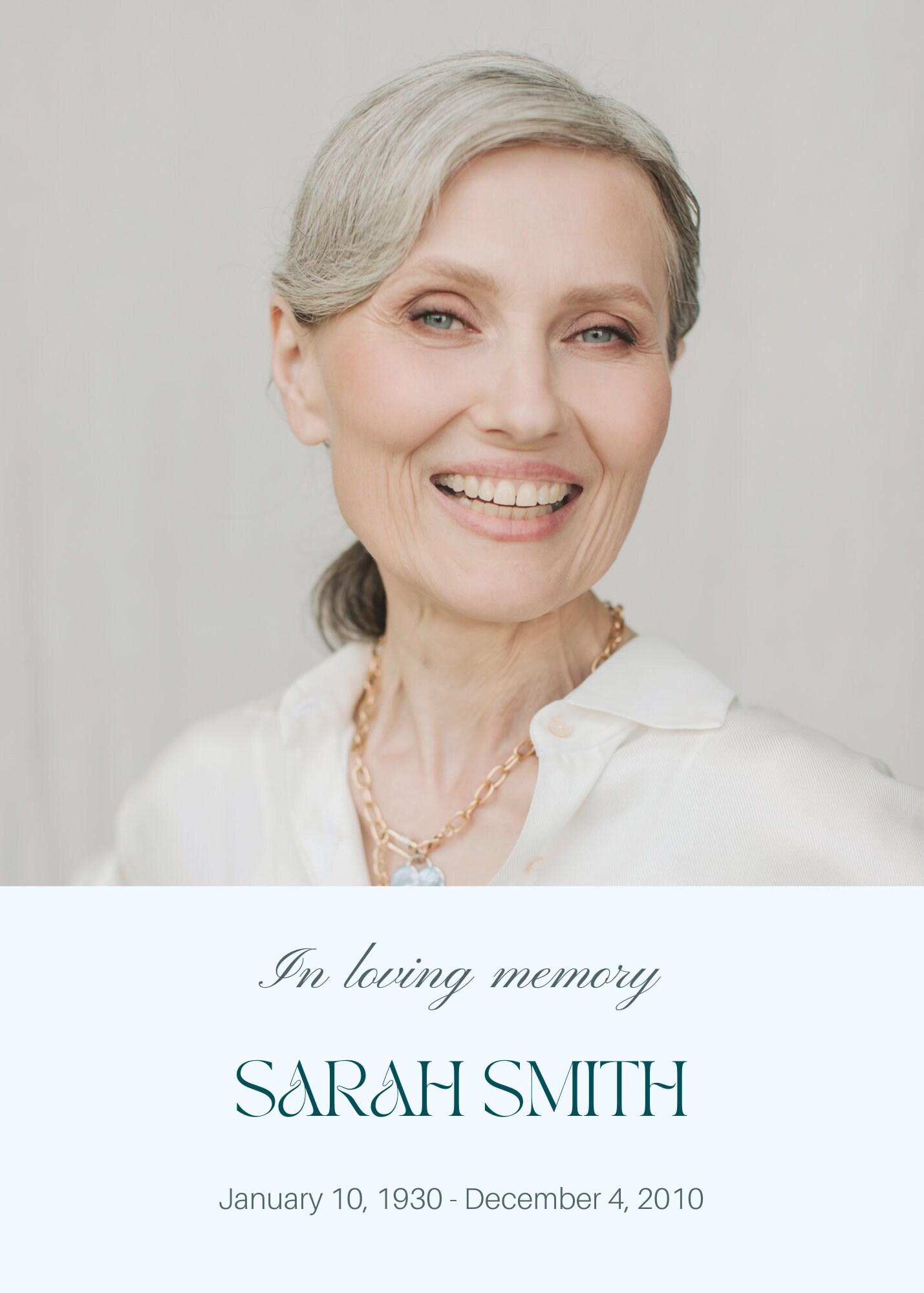 Funeral Prayer Card Template Digital Funeral Program - Etsy