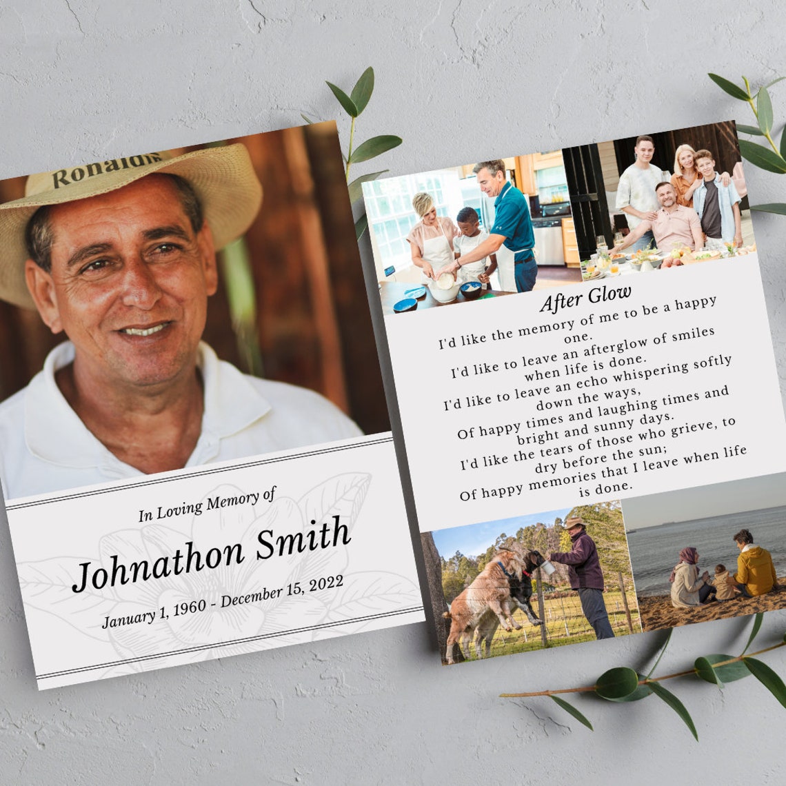 Funeral Program Template Funeral Prayer Card Editable - Etsy