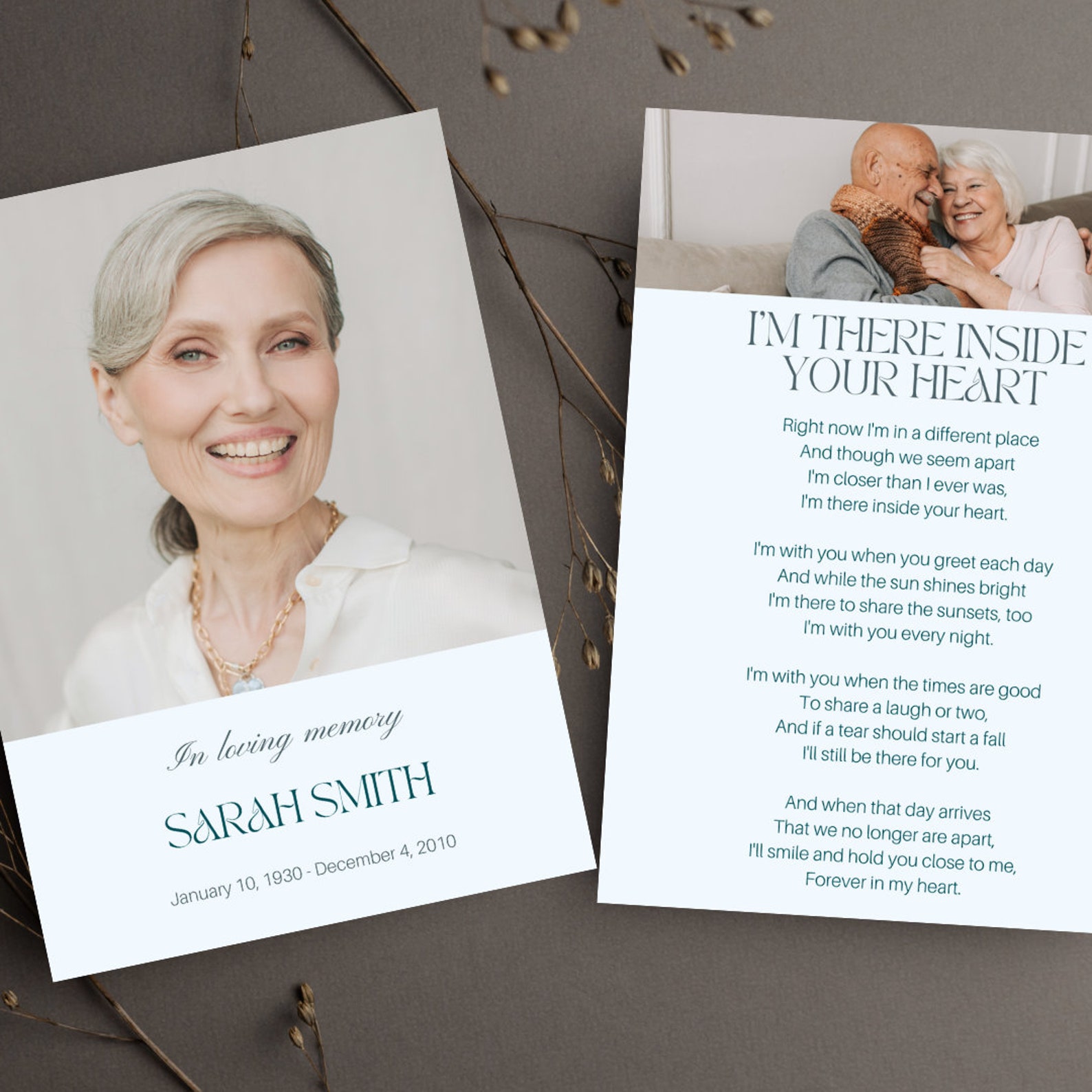 Funeral Prayer Card Template Digital Funeral Program - Etsy