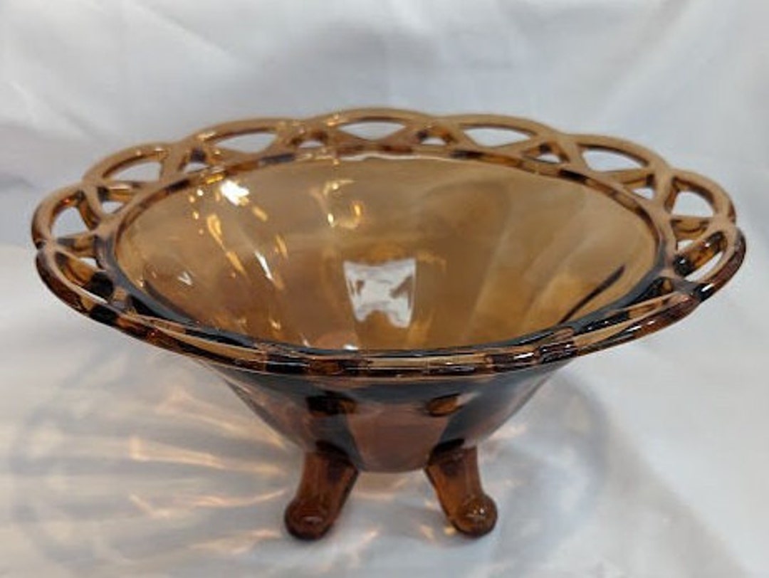 VERY RARE! 1960's Pitman Dreitzer Footed Amber Bowl. Vintage MCM ...