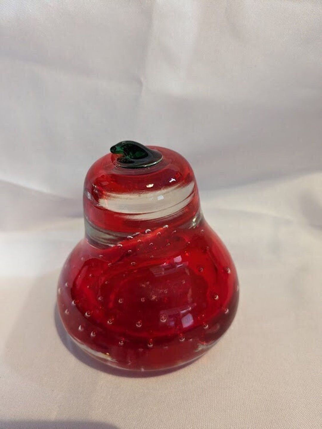 Vintage Murano Pear - Controlled Bubble Paperweight - Etsy