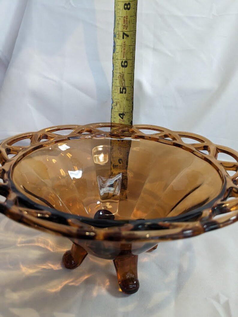 VERY RARE! 1960's Pitman Dreitzer Footed Amber Bowl. Vintage MCM ...