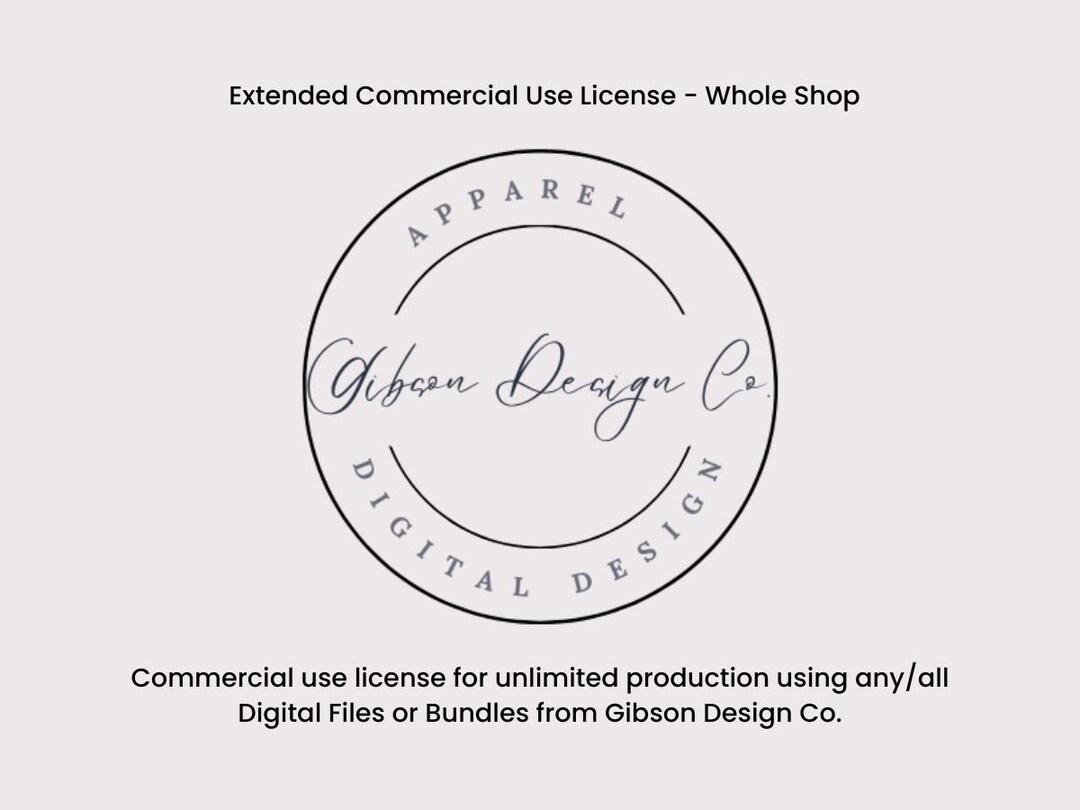 Whole Shop Extended Commercial Use License for Digital Files Commercial ...