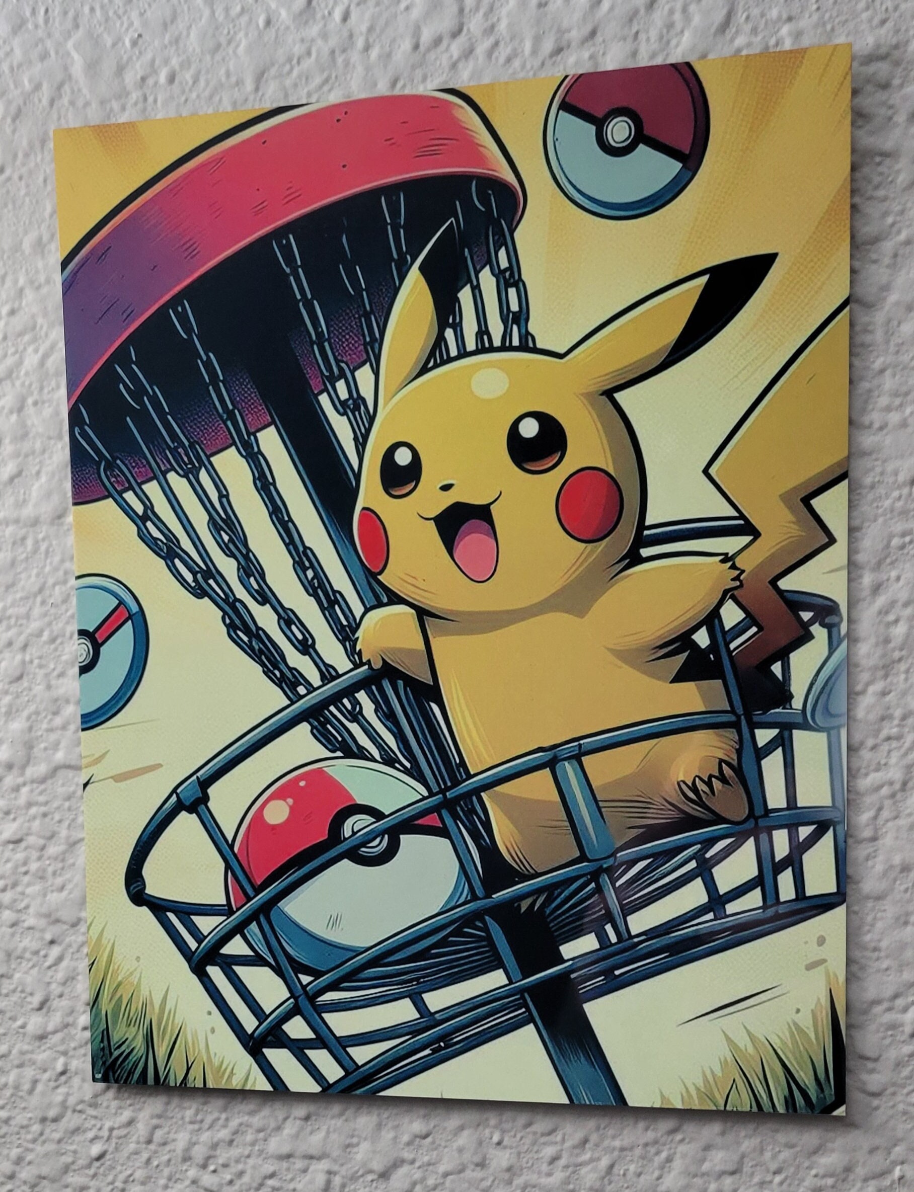 Pikachu Disc Golf Metal Wall Art - Etsy