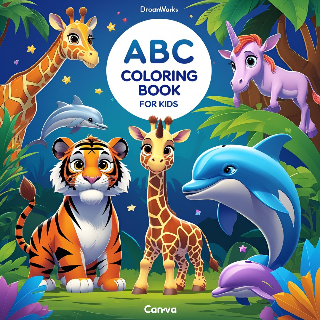 ABC Animal Coloring Pages Book–printable Jungle Safari A to Z Fun for ...