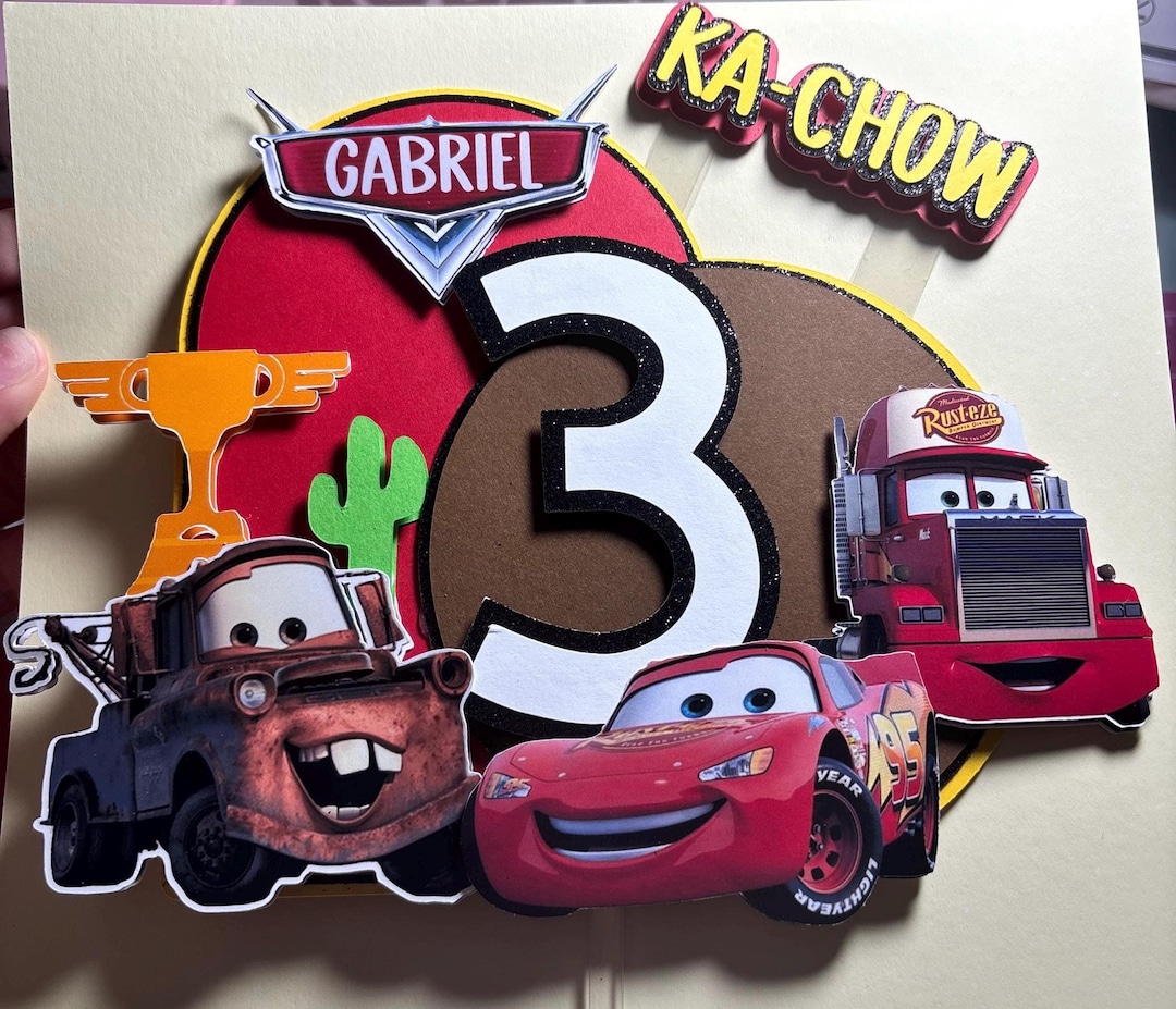 Personalized Red Car Cake Topper - Etsy
