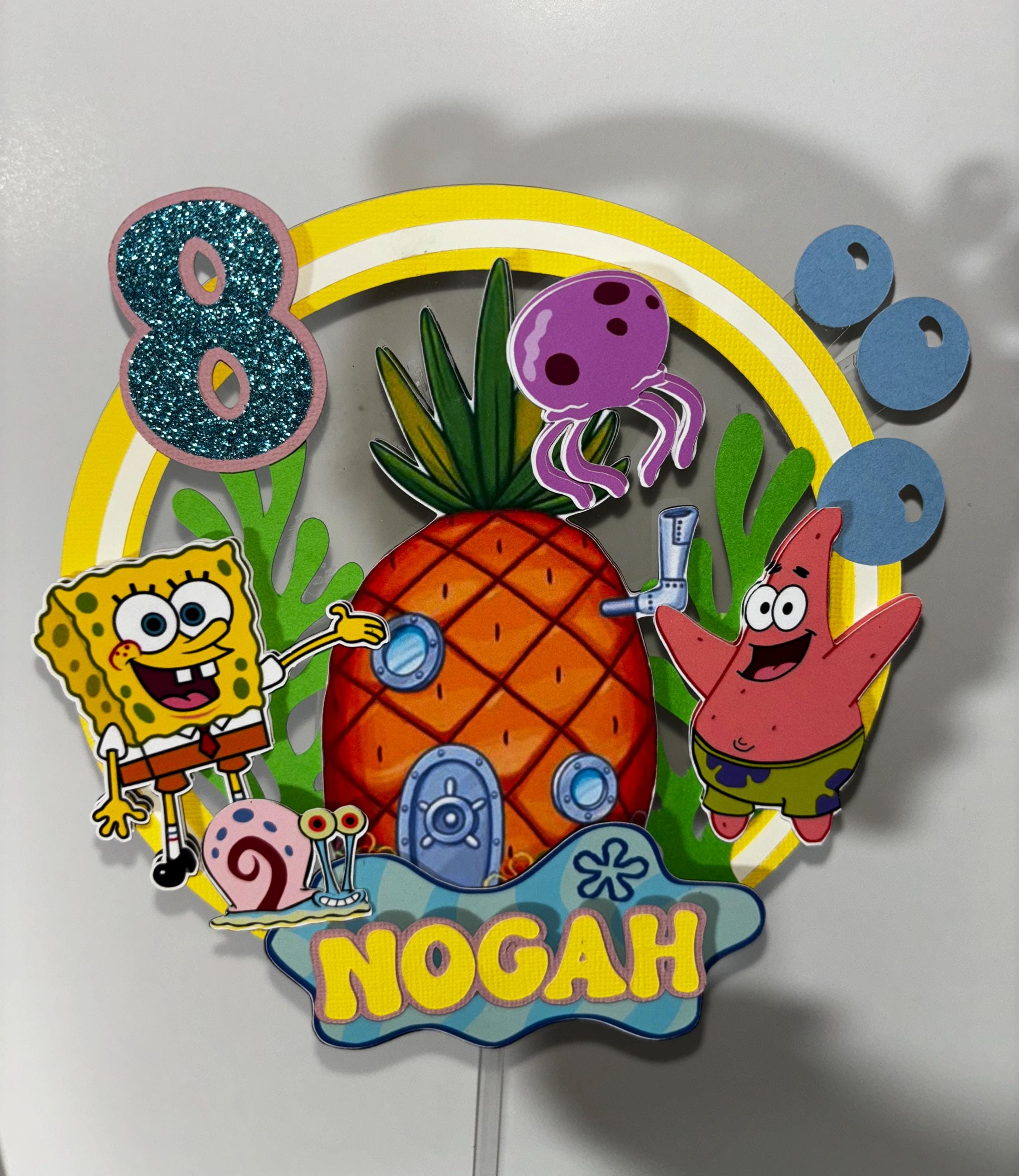 Yellow Sponge Personalized Cake Topper - Etsy