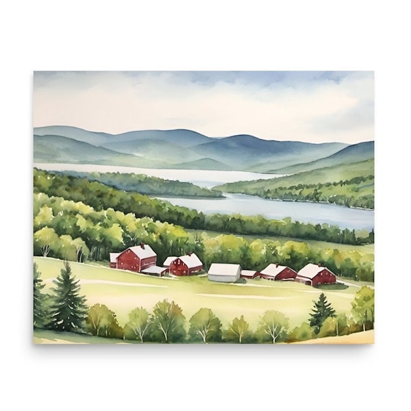 Farmhouse Watercolor Art - Etsy