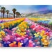 California Painting Carlsbad Flower Fields Watercolor Art Print ...