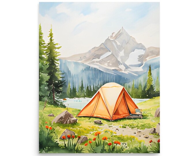 Wasatch Mountains Painting Utah Watercolor Art Print Wildflowers ...