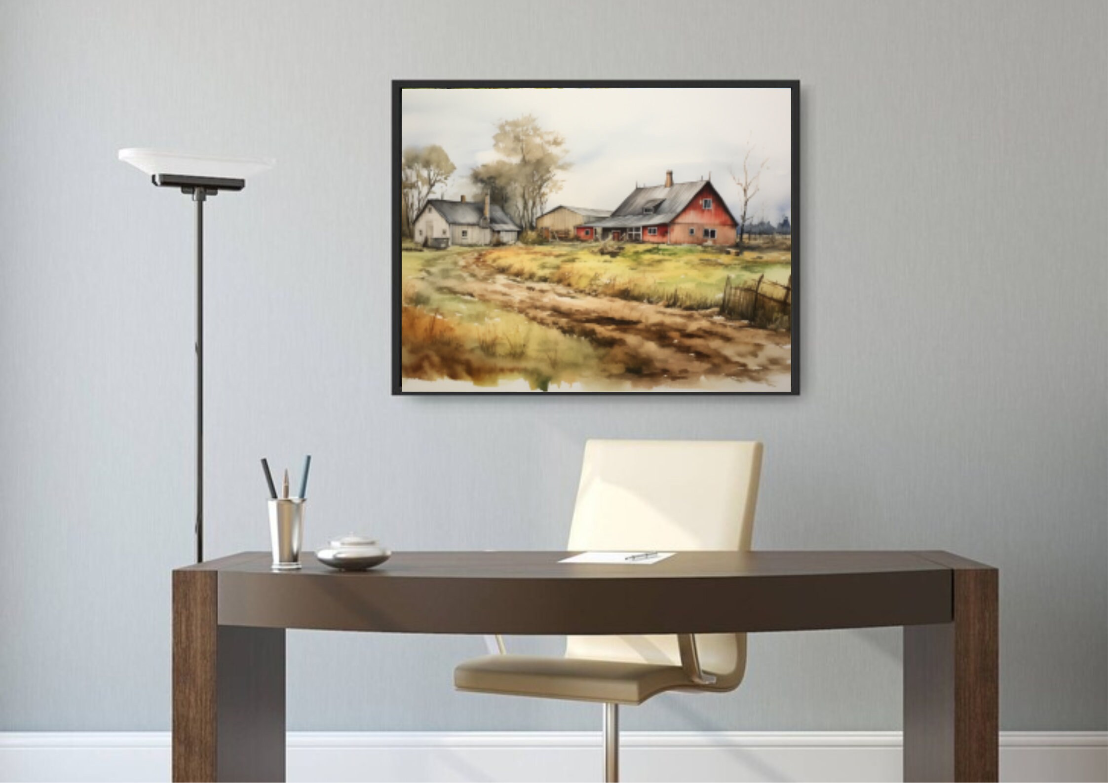 Red Barn Watercolor Painting Vermont Farmhouse Art Print Red Barn Art ...