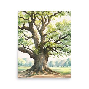 Oak Tree Painting Old Tree Watercolor Art Print Louisiana Oak Park ...
