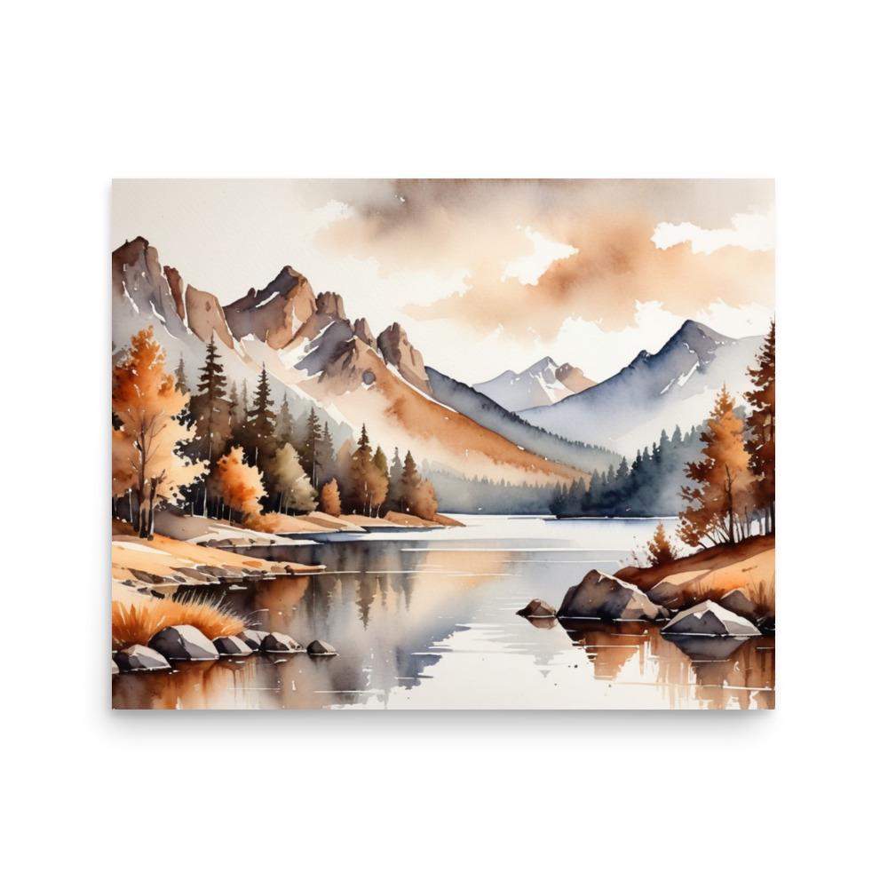 Lake Haiyaha Painting Estes Park Colorado Landscape Watercolor Art ...