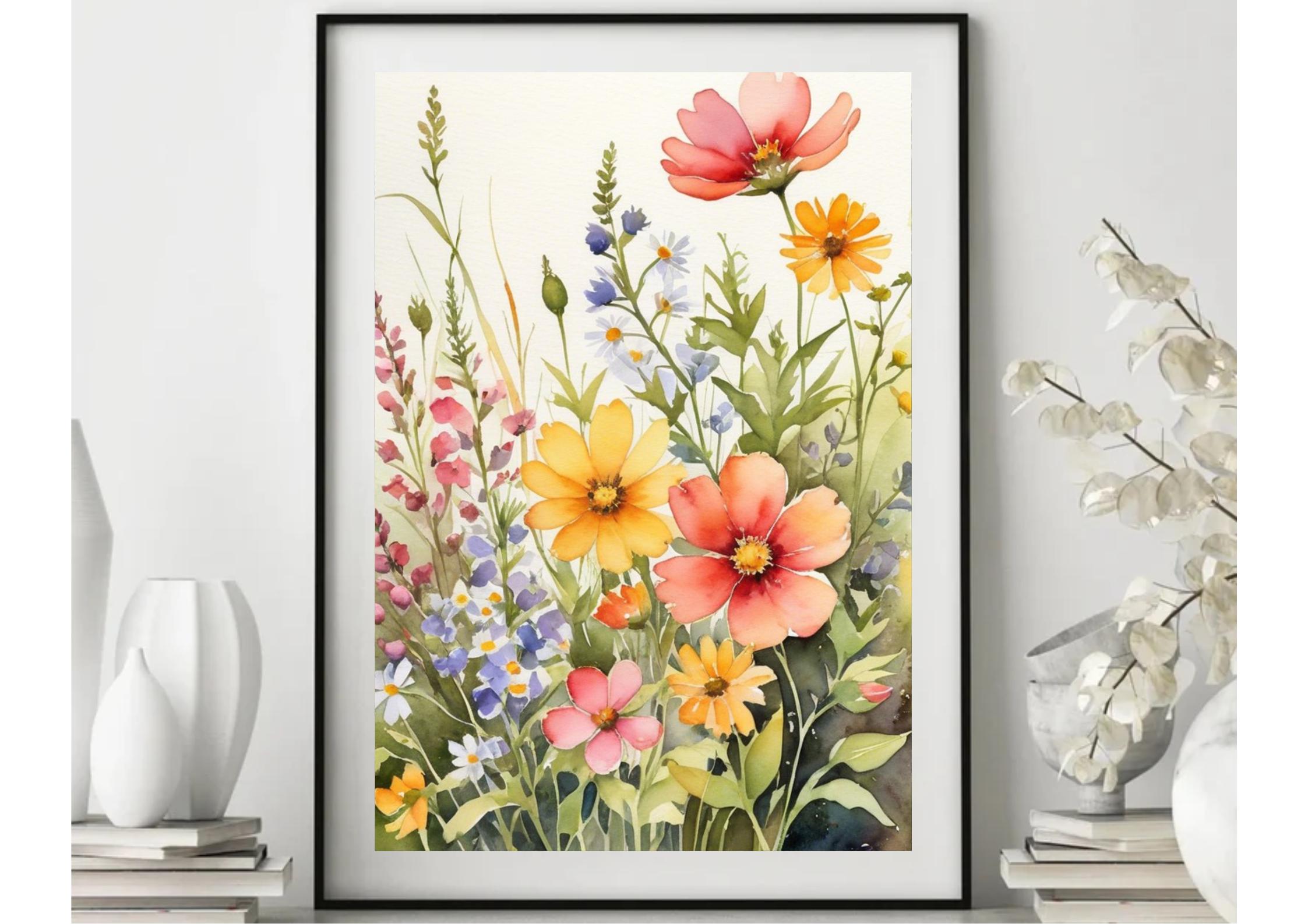 Wildflower Meadow Watercolor Art Print: Summer Botanical Poster - Etsy