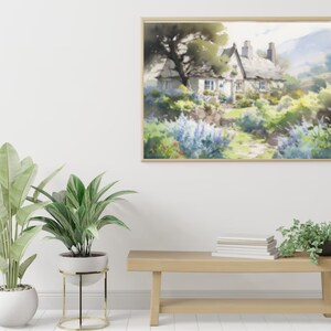 Scottish Cottage Watercolor Art Print: Country Landscape Painting - Etsy