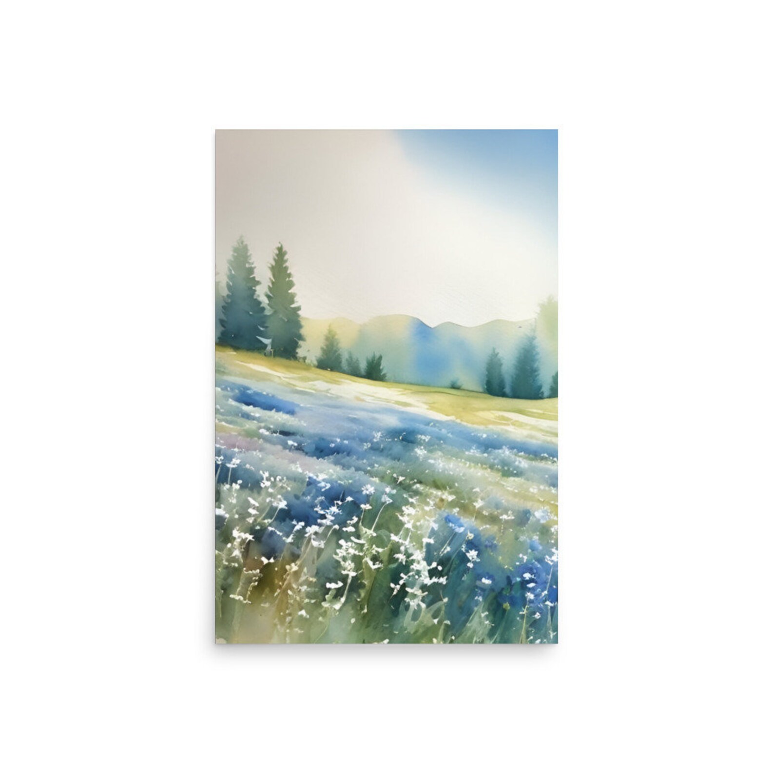 Forget-me-not Meadow Watercolor Art Print: Alaska Spring Landscape - Etsy