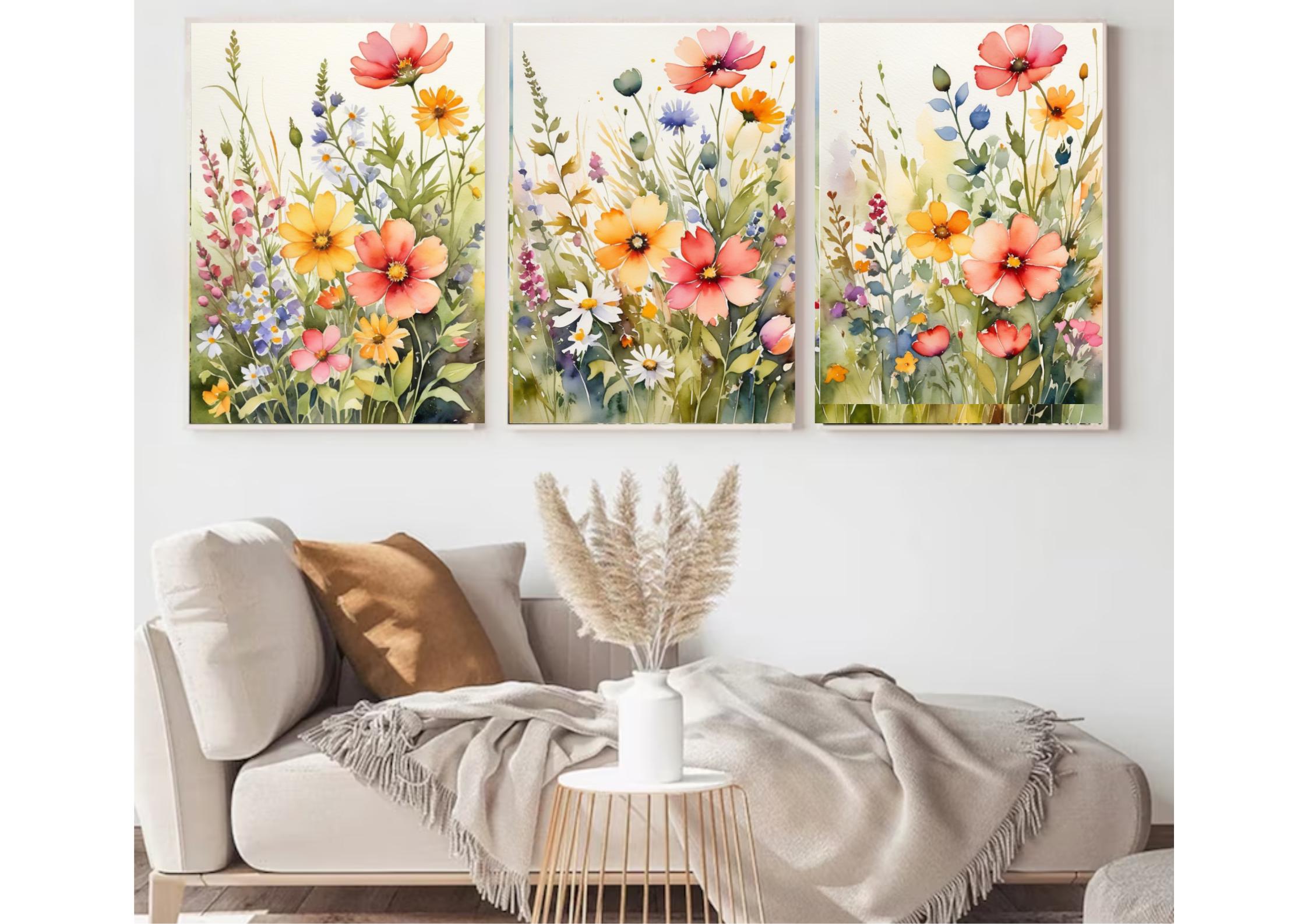 Wildflower Meadow Watercolor Art Print: Summer Botanical Poster - Etsy