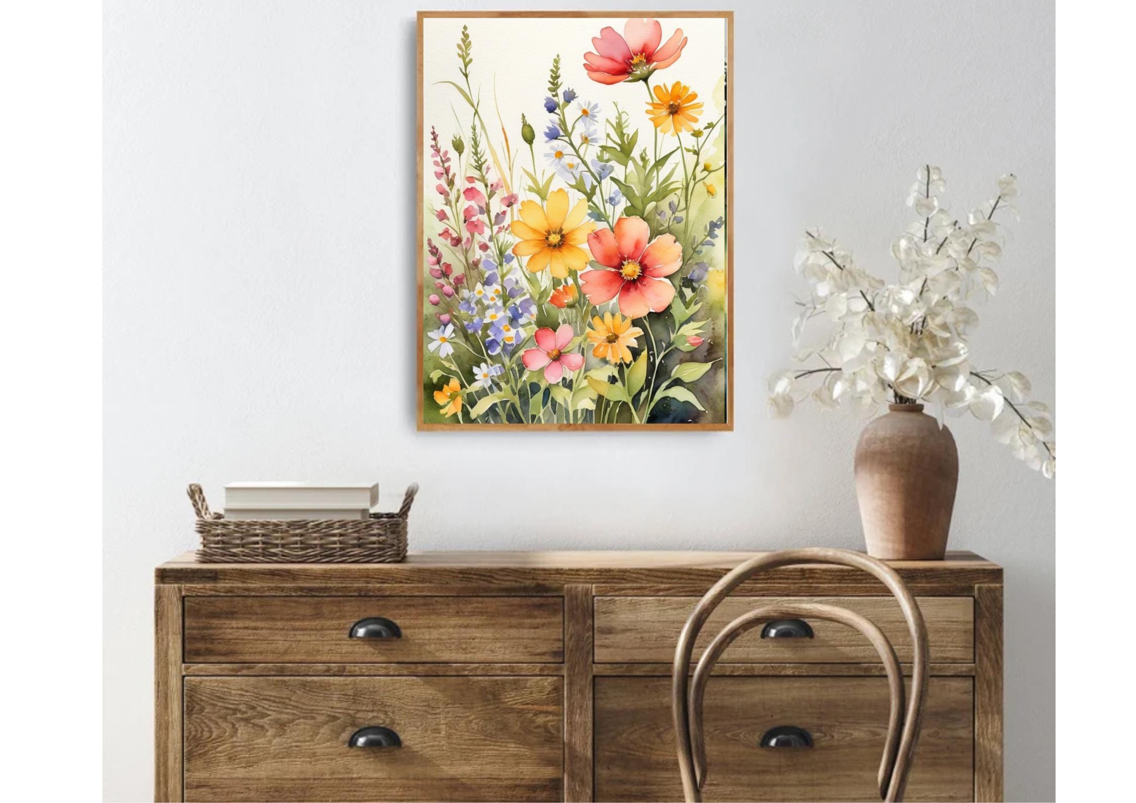 Wildflower Meadow Watercolor Art Print: Summer Botanical Poster - Etsy
