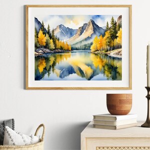 Switzerland Mountain Lake Watercolor Art Print: Moiry Glacier Travel ...