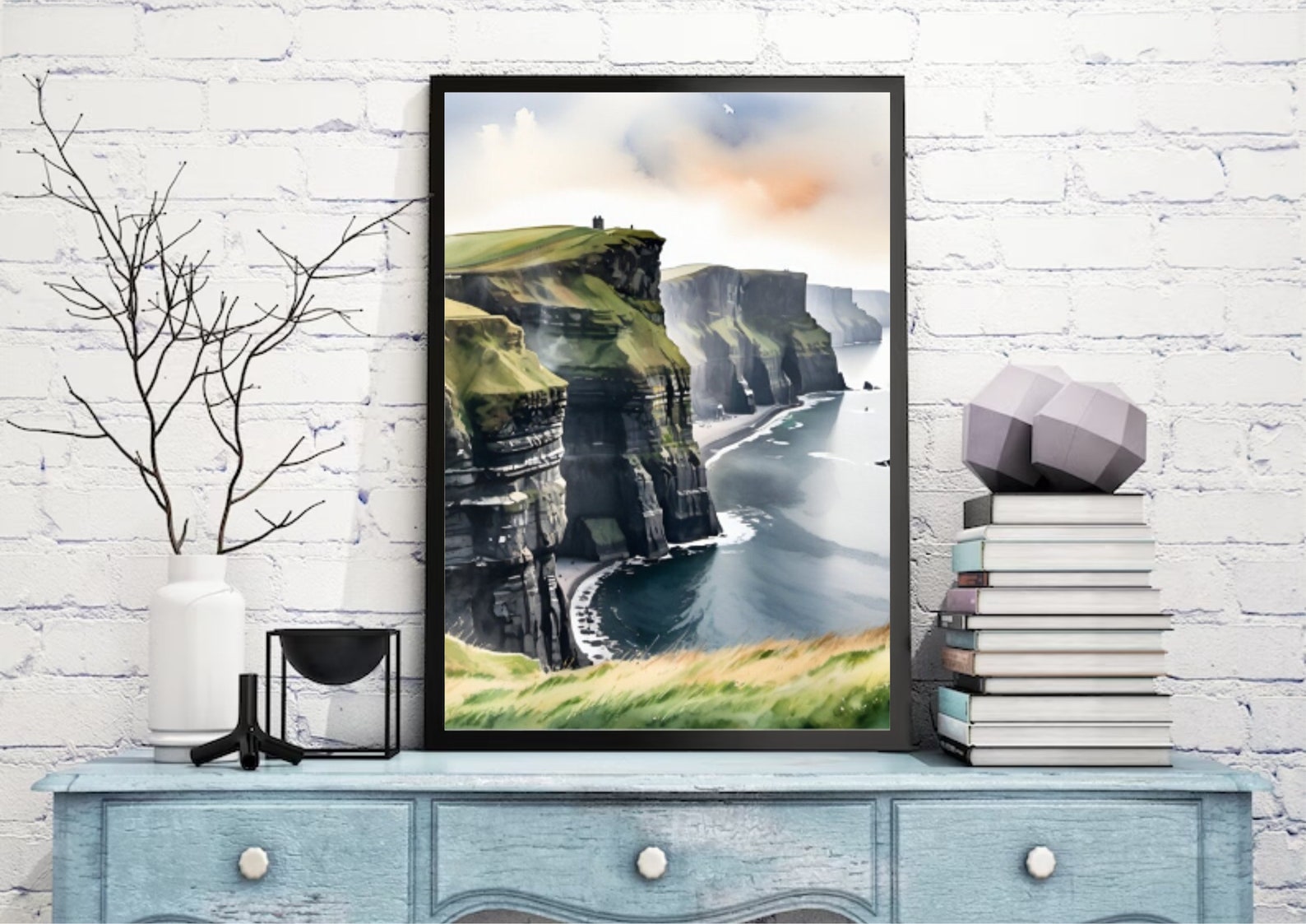 Cliffs of Moher Watercolor Art Print: Ireland Coastal Landscape - Etsy