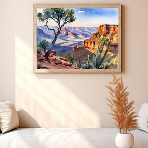 Grand Canyon Art Print: Arizona Mountain Landscape Watercolor - Etsy
