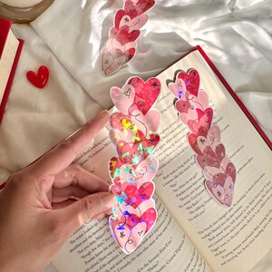 Holographic Valentines Bookmark Set or Individual | Ribbon, Hearts ...