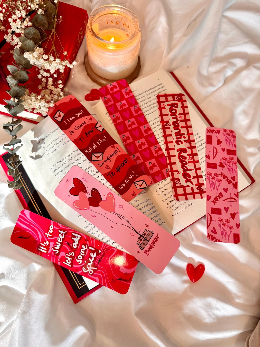 Valentines Bookmark Set or Individual | Heart & Cherry, Spicy, Romantic ...